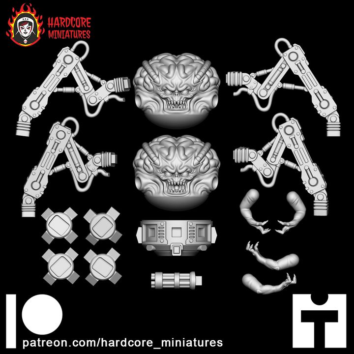 3D Printable Master Brain Walking by Hardcore Miniatures